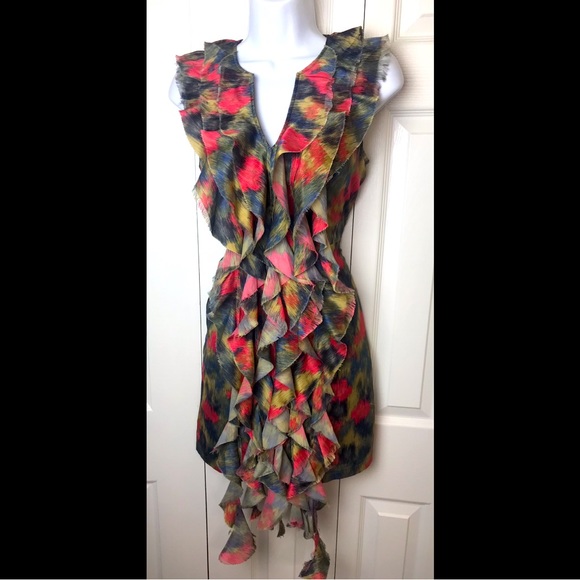 Anthropologie | Dresses | Anthro Fumblin Foe Dress Ruffle Cascading Raw ...
